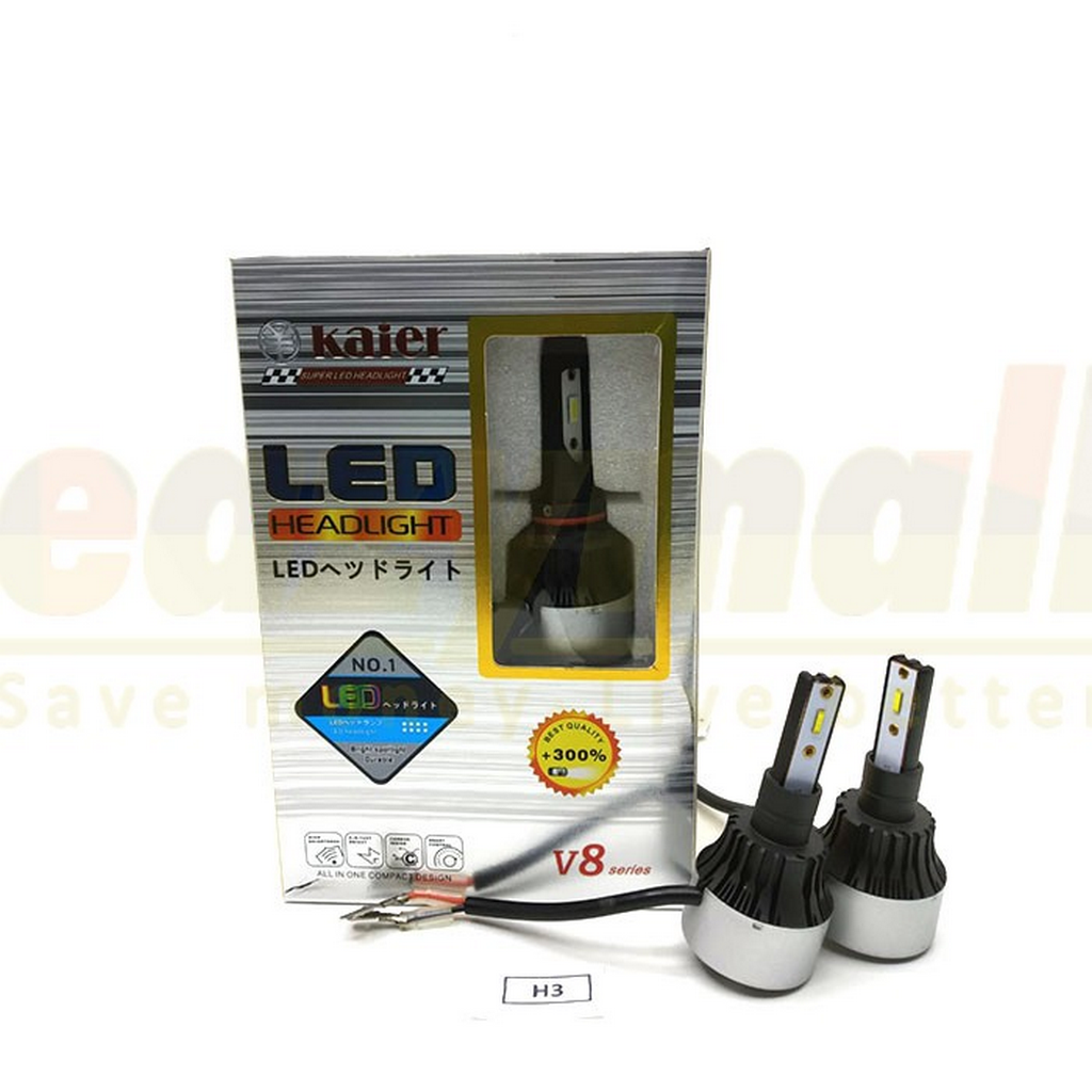 LED HEAD LIGHT BULB V8 6K H3-1 SET (KAIER) - Eazymall