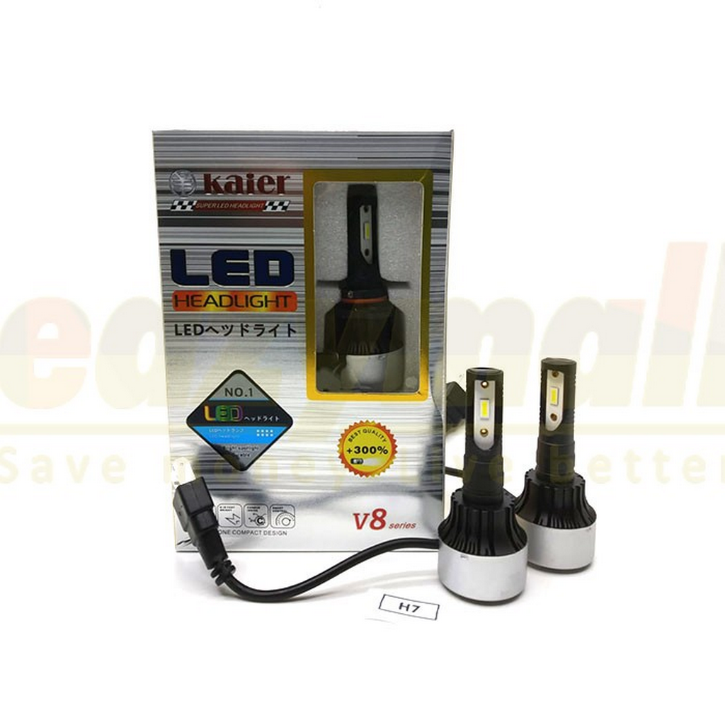 LED HEAD LIGHT BULB V8 6K H7-1 SET (KAIER) - Eazymall