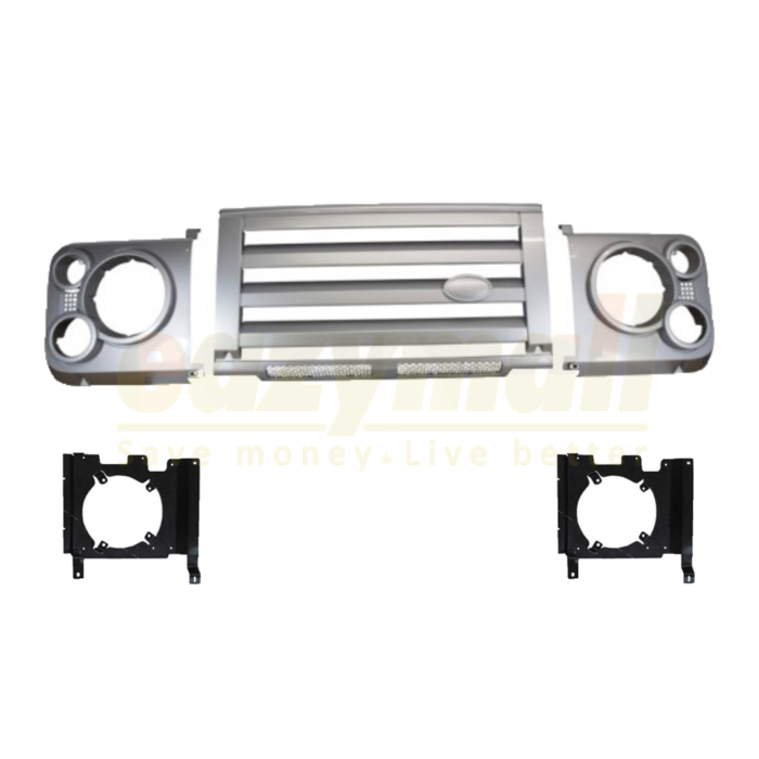 DEFENDER FRONT GRILL SET SILVER - Eazymall